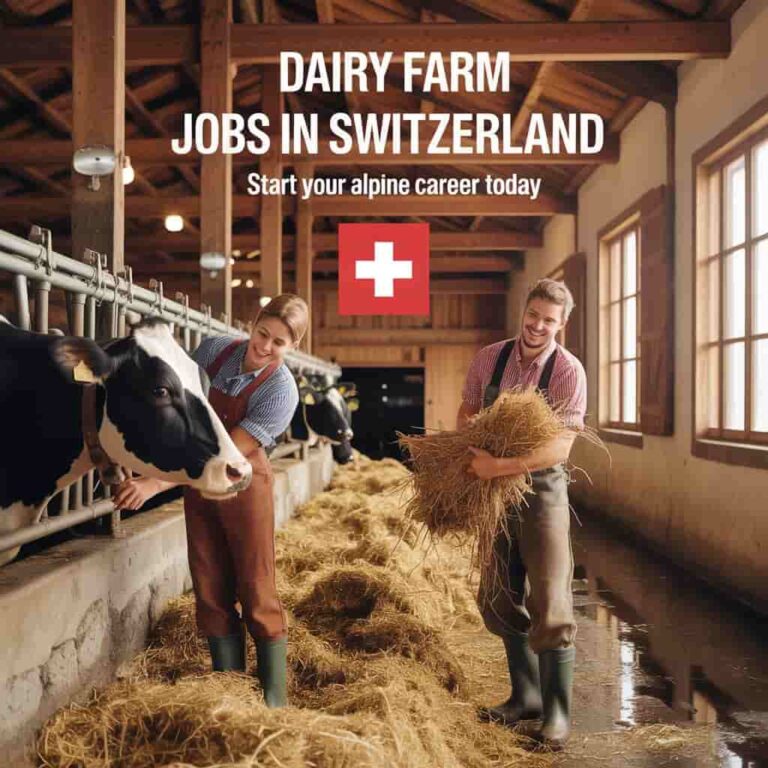Dairy Farm Jobs in Switzerland for Foreigners with Visa 2026